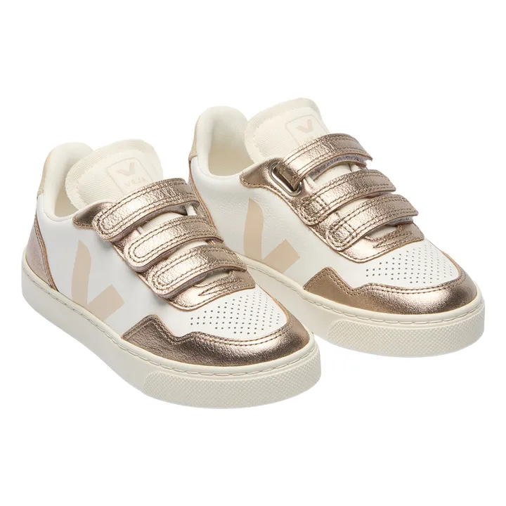 Veja - V-90 Leather Scratch Sneakers O.T. - Bronze | Smallable