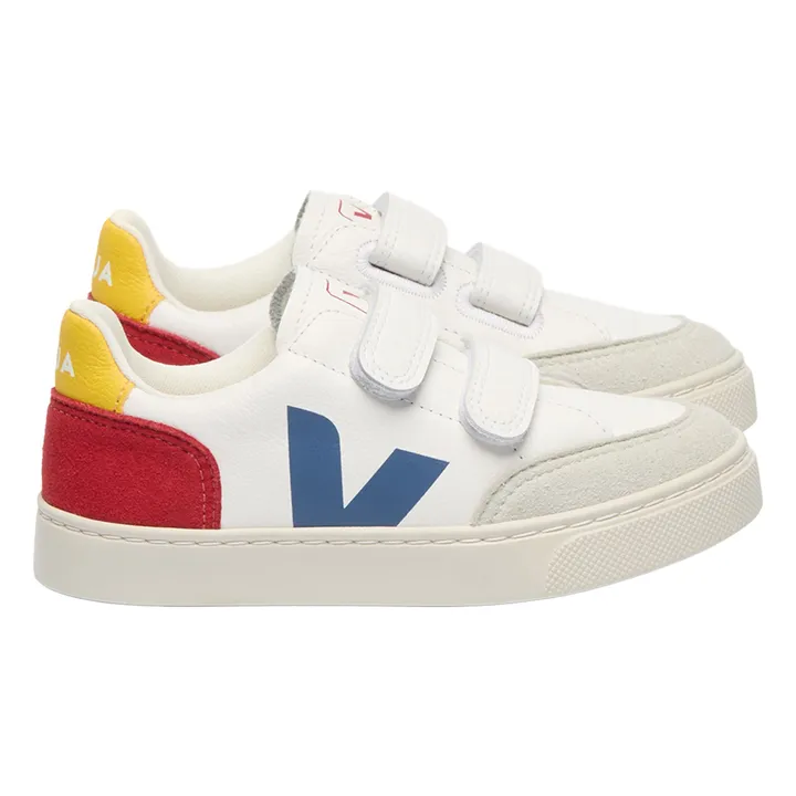 Veja - V-12 Leather Scratch Sneakers O.T. - Dark Blue | Smallable