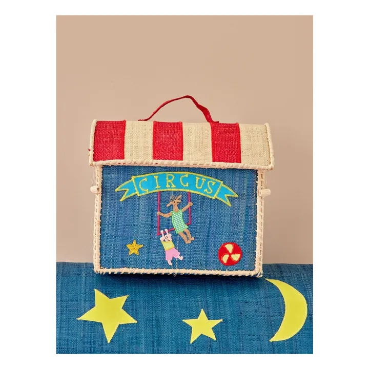 Rice - Caja de rafia Cirque - Azul | Smallable