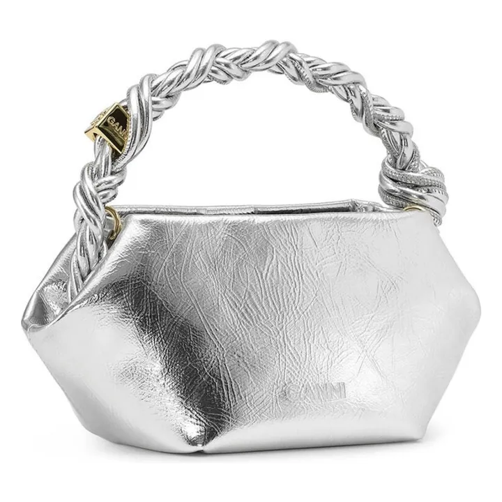Ganni - Sac Ganni Bou Mini Métallique Cuir Recyclé - Argenté | Smallable