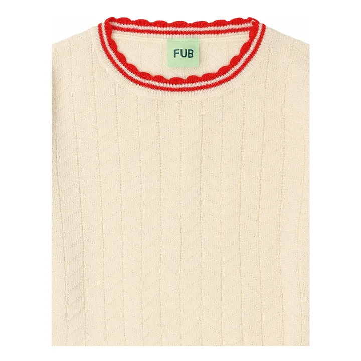 FUB - Maglione Zigzag Maglia a maglia fine in lana Merino - Ecru ...