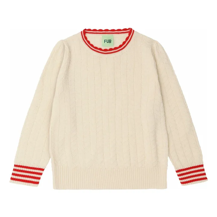 FUB - Maglione Zigzag Maglia a maglia fine in lana Merino - Ecru ...