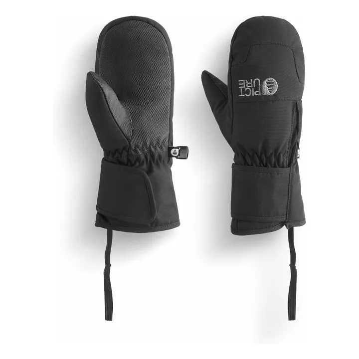 Picture - Graby Recycled Fiber Ski Mittens - Black | Smallable