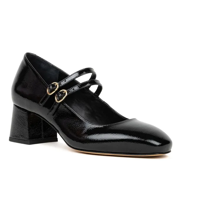 Bobbies - Babies Bettany Cuir Vernis Froissé - Noir | Smallable