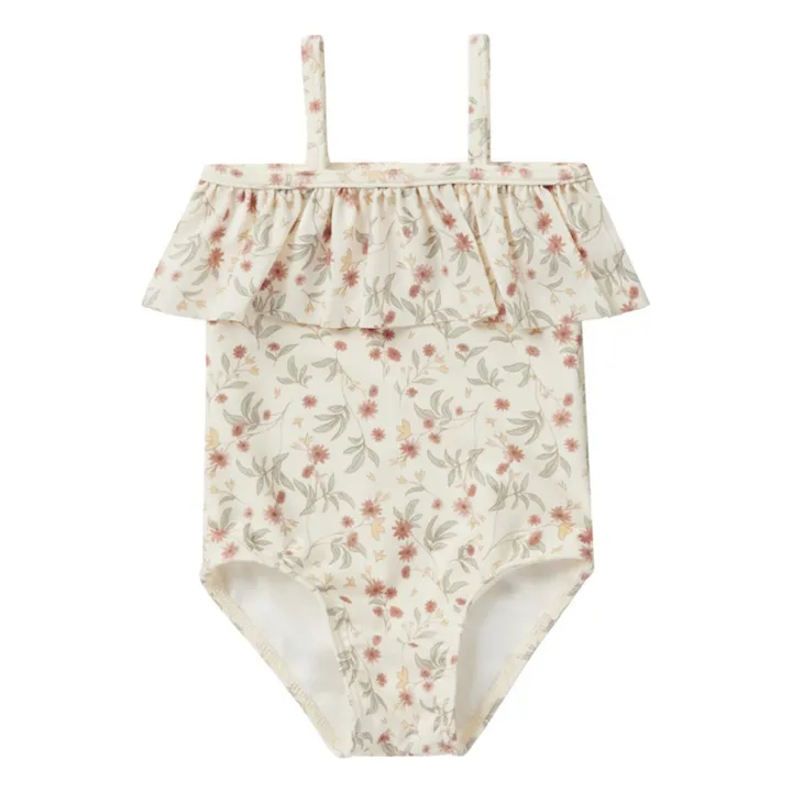 Rylee + Cru - Floral Ruffled 1-Piece Swimsuit - Ecru | Smallable
