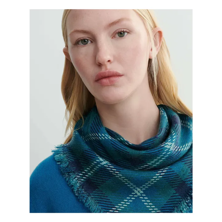 Bompard - Mini Carré Tartan Cashmere Scarf - Cedar Green | Smallable