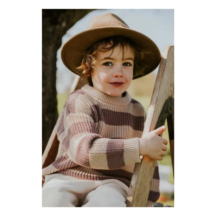 Yuki - Stripes Organic Cotton Sweater - Sand | Smallable