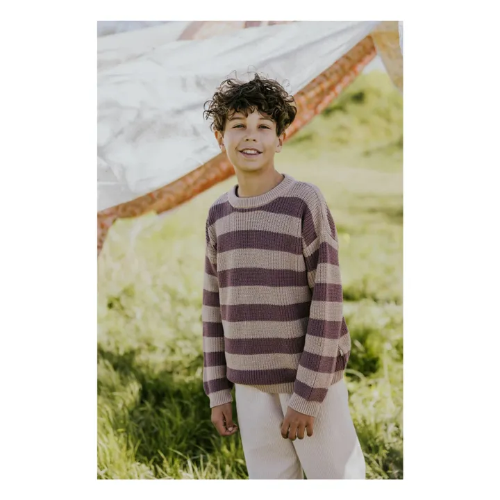 Yuki - Stripes Organic Cotton Sweater - Sand | Smallable