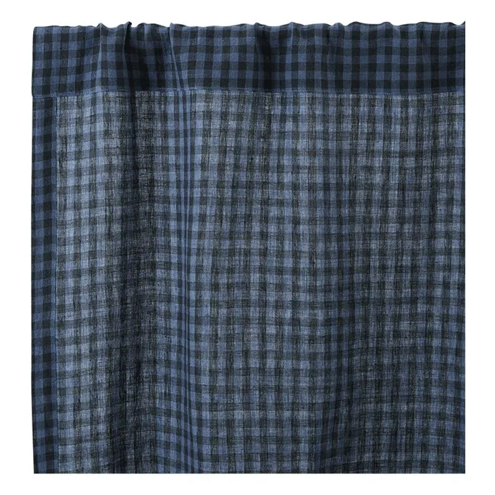 Gabrielle Paris - Curtain in washed linen 135x280 cm - Vichy Marine ...