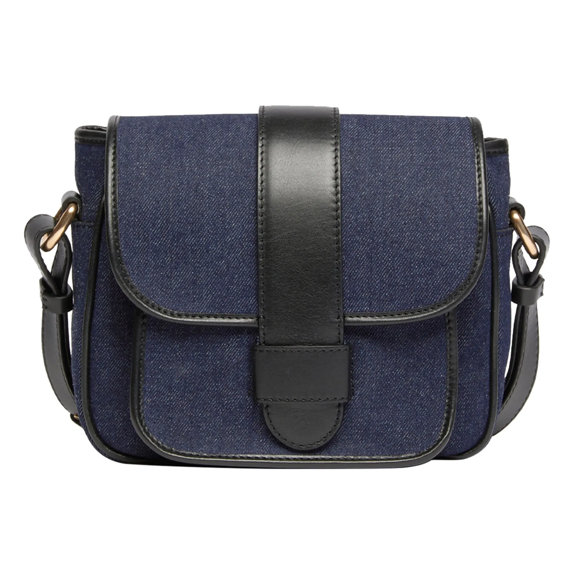 Vanessa Bruno - Sac Rabat Denim et Cuir - Bleu foncé | Smallable