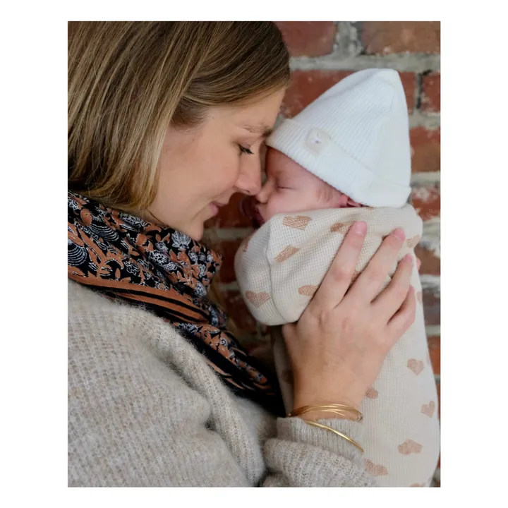 Tante Reine - Sacco fasce in cotone biologico Coeur - Crema | Smallable