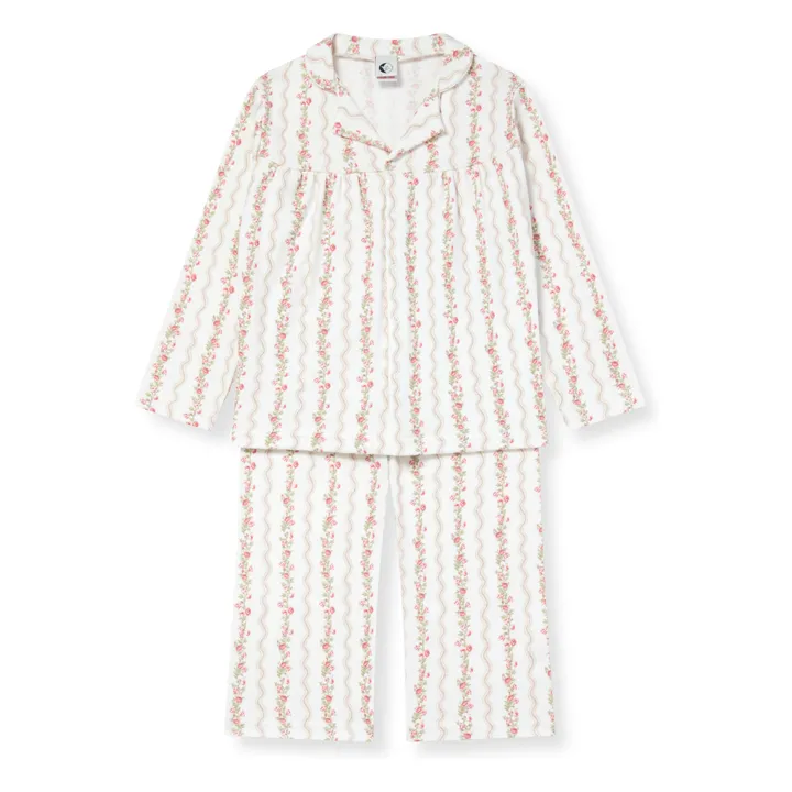 Sleepy Doe - Organic cotton floral striped pyjamas - Ecru | Smallable