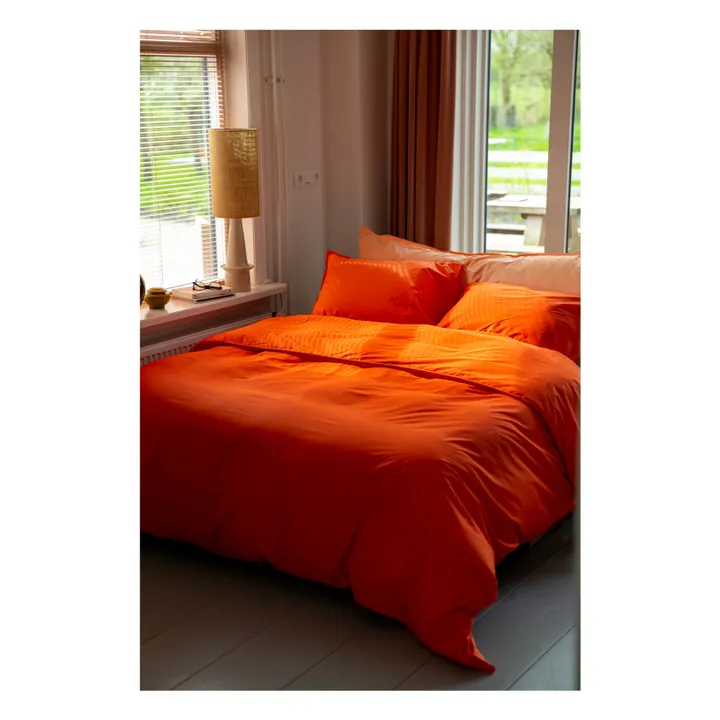 Suite 702 - Comforter cover in organic percale - Poppy Orange - Orange ...