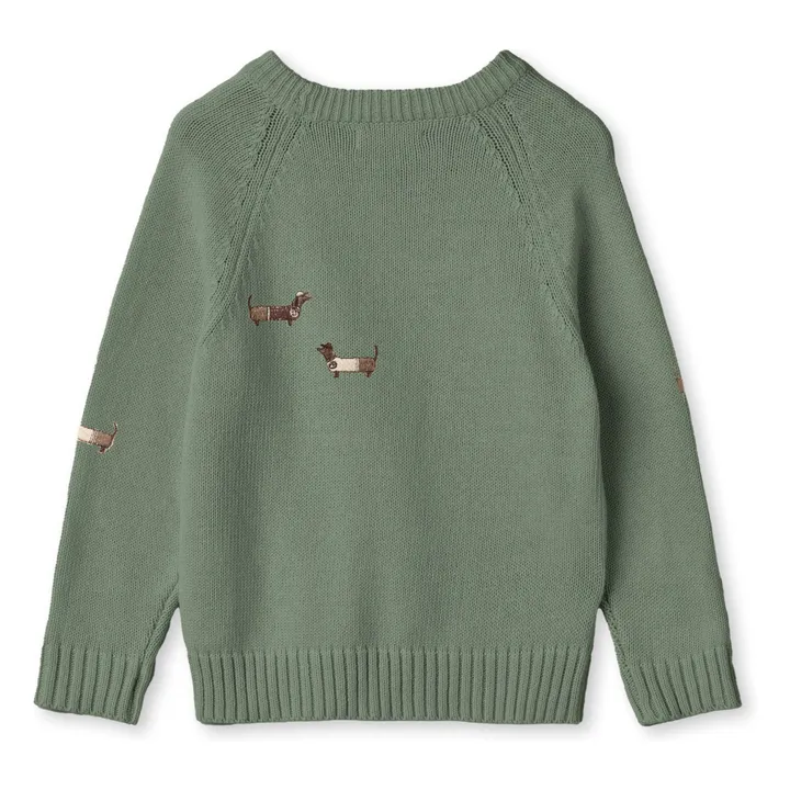 Fliink - Mahdi Dogs Organic Cotton Sweater - Green water | Smallable
