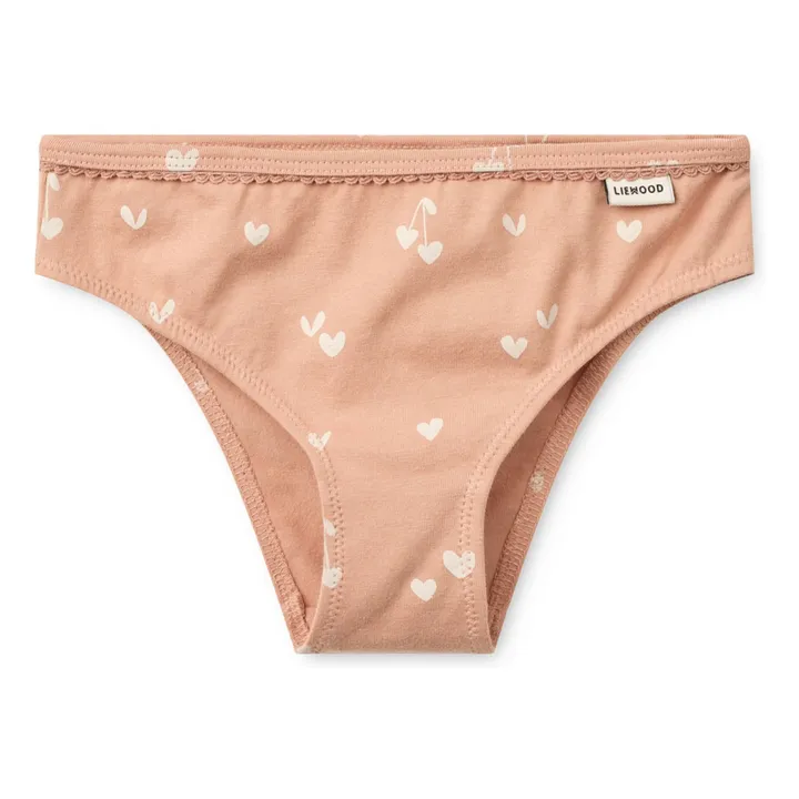 Liewood - Set of 3 Aylin Organic Cotton Hearts Panties - Pink | Smallable