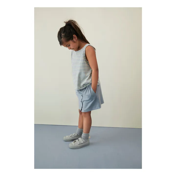 Gray Label - Striped Organic Cotton Boxy Top - Ice Blue | Smallable