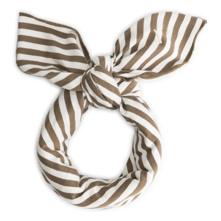 Gray Label - Striped Organic Cotton Scarf - Khaki brown | Smallable