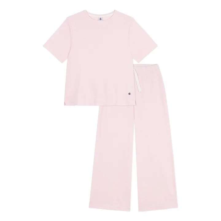 Petit Bateau - Striped Organic Cotton Pyjamas - Pink | Smallable