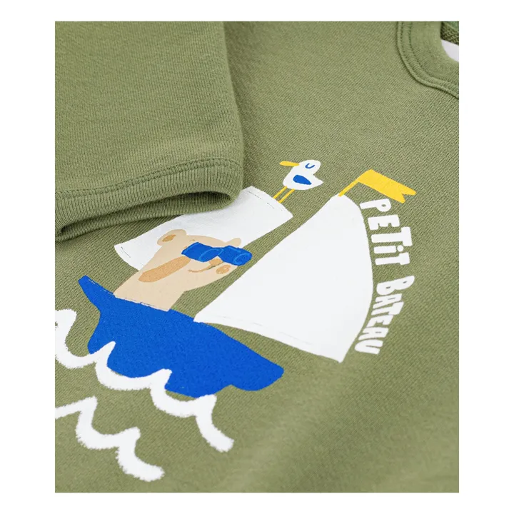 Petit Bateau - Organic cotton bear sweatshirt - Khaki | Smallable