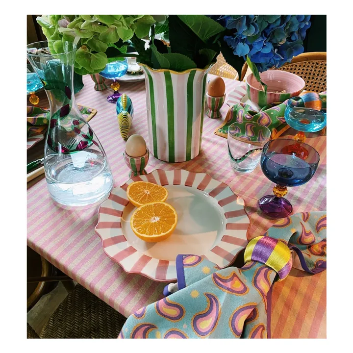 Anna + Nina - Striped plate - 27cm - Pink | Smallable