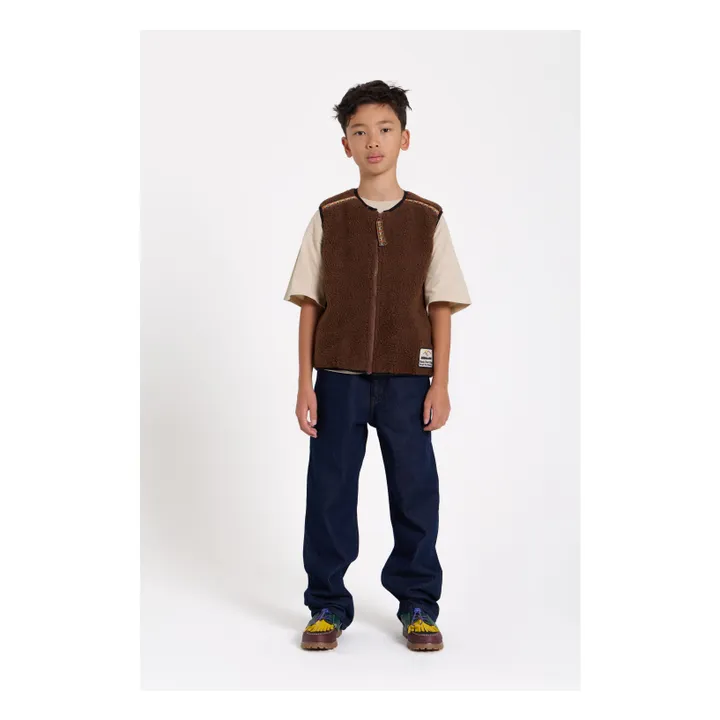 Hundred Pieces - Easy Sherpa Sleeveless Jacket - Brown | Smallable