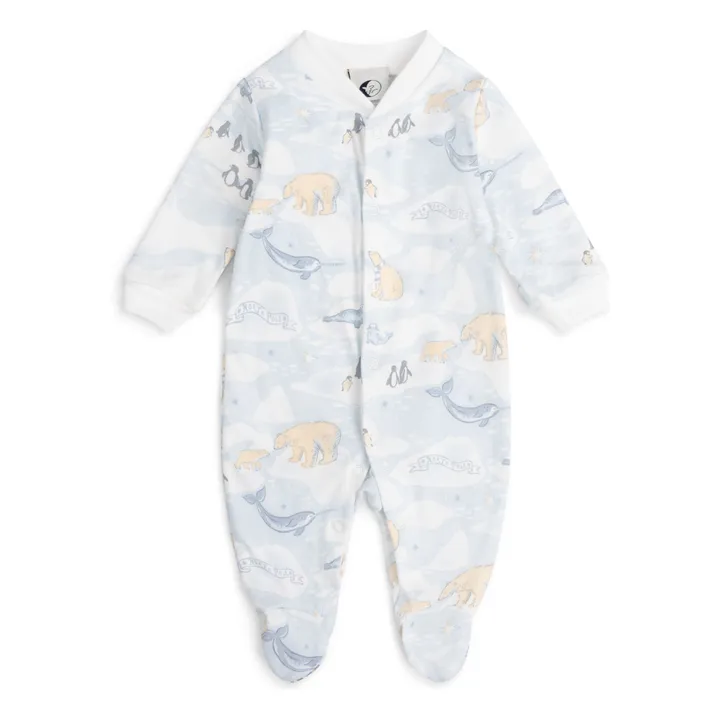 Sleepy Doe - Pyjamas with feet Ski Organic cotton - Blue | Smallable