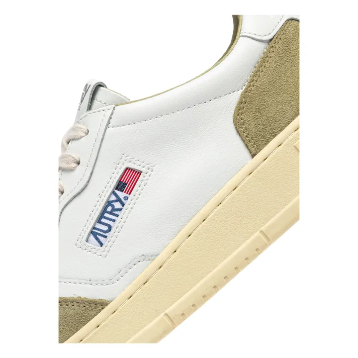 Autry - Medalist Low Leather and Suede Sneakers - Light khaki | Smallable