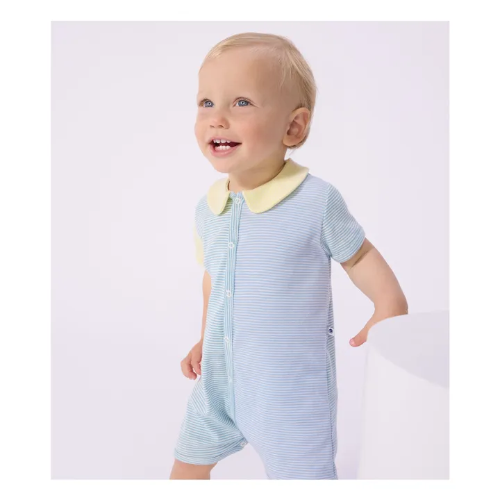 Petit Bateau - Pyjama Combishort Gestreift - Blau | Smallable