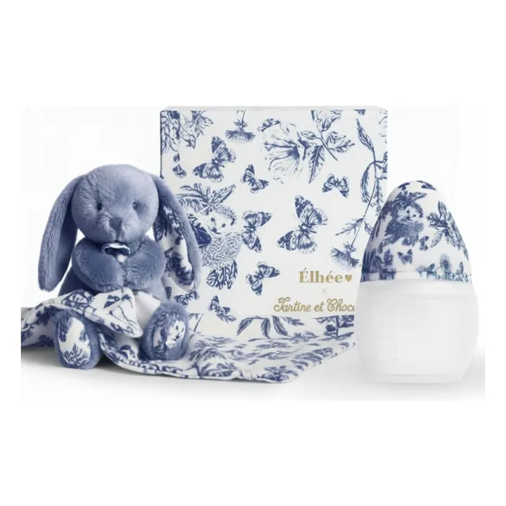 Elhée - Coffret biberon en silicone médical et doudou lange Augustin le ...