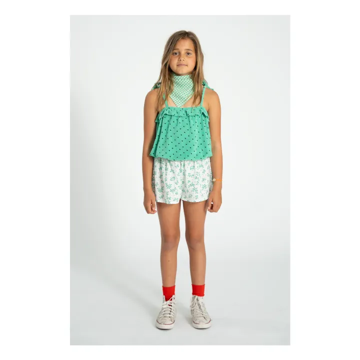 Piupiuchick - Organic cotton terry heart strap top - Green | Smallable