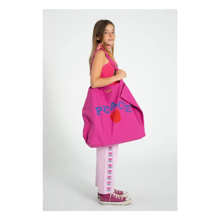 Piupiuchick - Flare Fleuri Twill Pants - Pink | Smallable