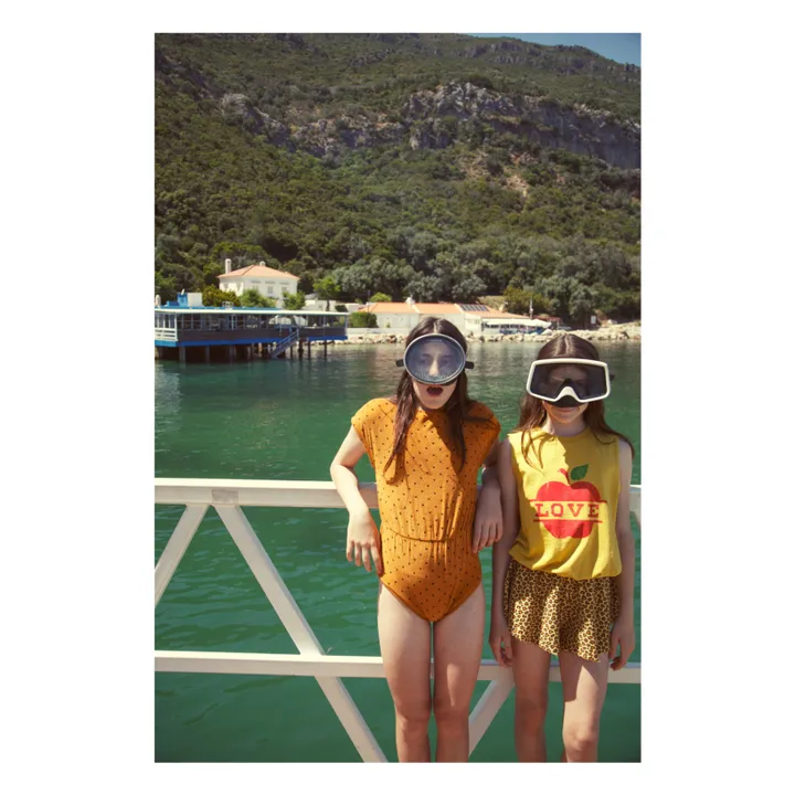 Piupiuchick - Leopard shorts Organic cotton fleece - Mustard | Smallable