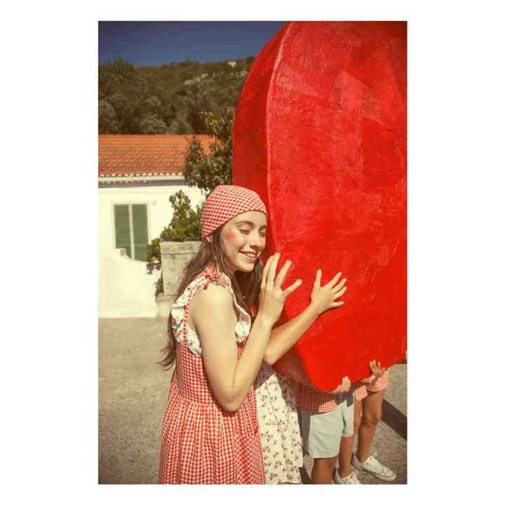 Piupiuchick - Gingham Organic Cotton Maxi Dress - Red | Smallable