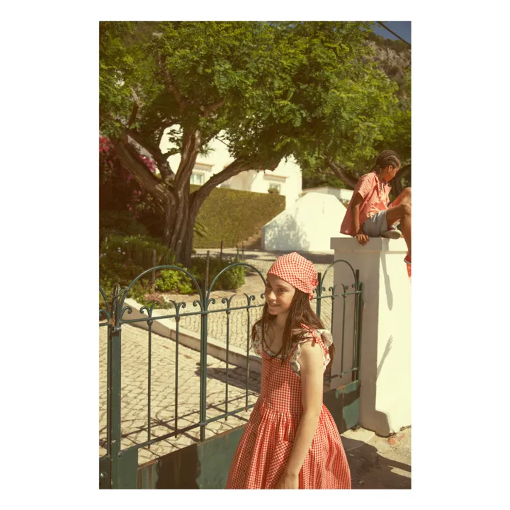 Piupiuchick - Gingham Organic Cotton Maxi Dress - Red | Smallable