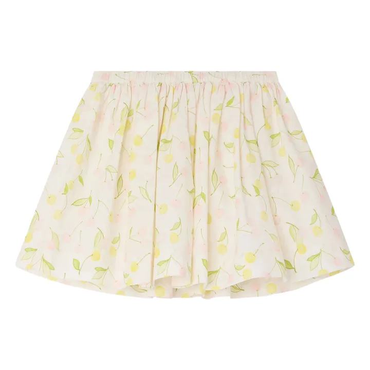 Bonpoint - Suzon Cerises Skirt Organic Cotton Poplin - Ecru | Smallable