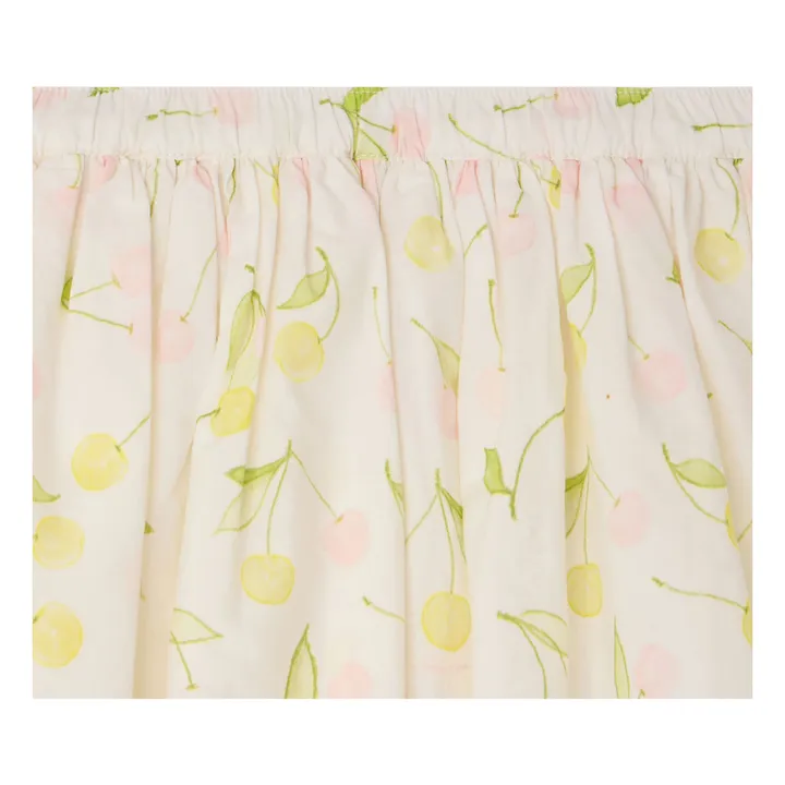 Bonpoint - Suzon Cerises Skirt Organic Cotton Poplin - Ecru | Smallable