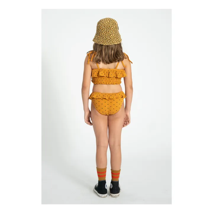 Piupiuchick - 2 Piece Ribbed Swimsuit Organic Cotton Hearts - Camel ...