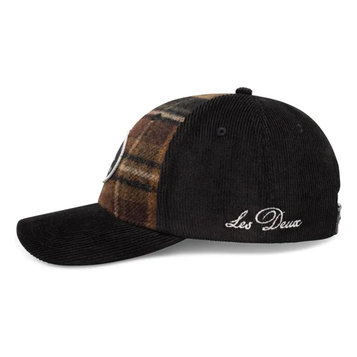 Les Deux - Cappello in lana a scacchi Skyline Patch Check - Marrone ...