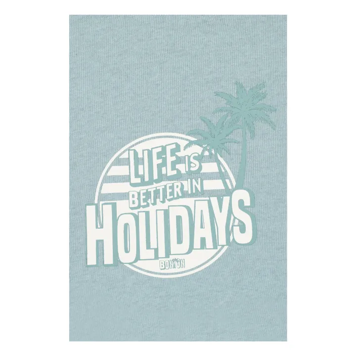 Bonton - Sweat Smile Holidays - Light Blue | Smallable