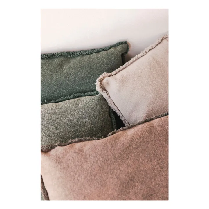 Lorena Canals - Stonewashed square cushion - Dark green | Smallable