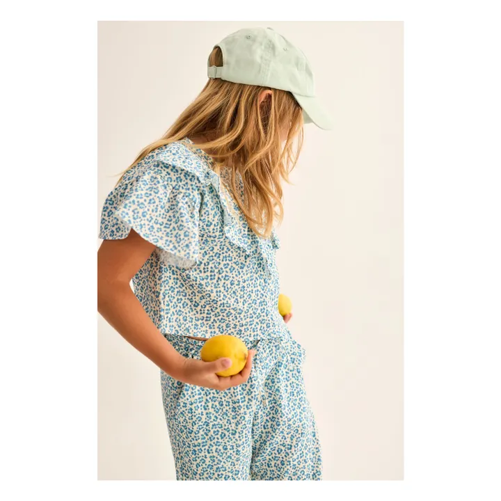 Cozmo - Blouse Dunal Léopard - Bleu turquoise | Smallable