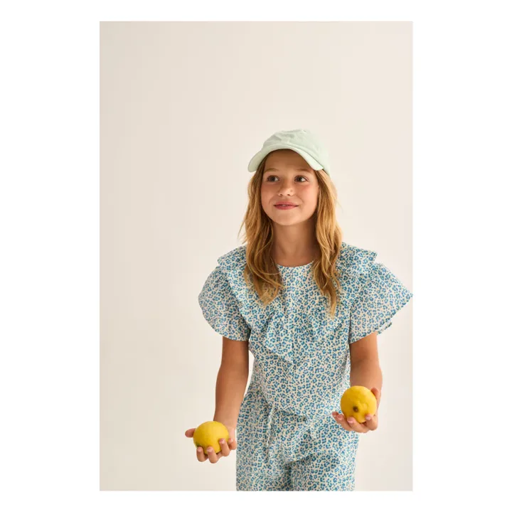 Cozmo - Blouse Dunal Léopard - Bleu turquoise | Smallable