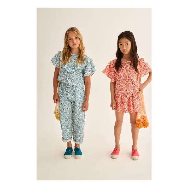 Cozmo - Blouse Dunal Léopard - Bleu turquoise | Smallable