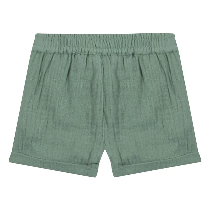 Tartine et Chocolat - Cotton Gauze Button Shorts - Khaki | Smallable