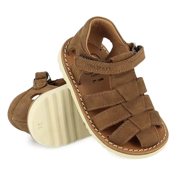Pom d'Api - Waff Papy Nubuck sandals - Brown | Smallable