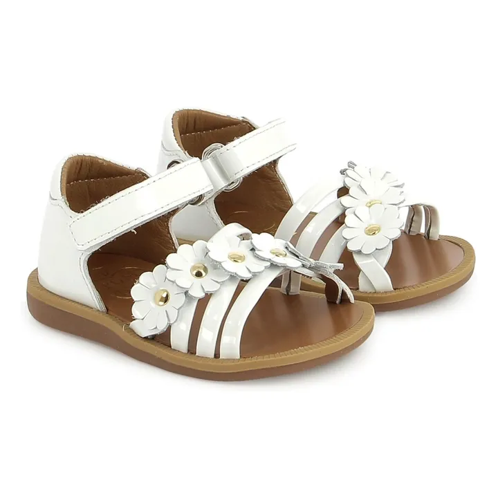 Pom d'Api - Sandales Poppy Multi Flo - Blanc | Smallable