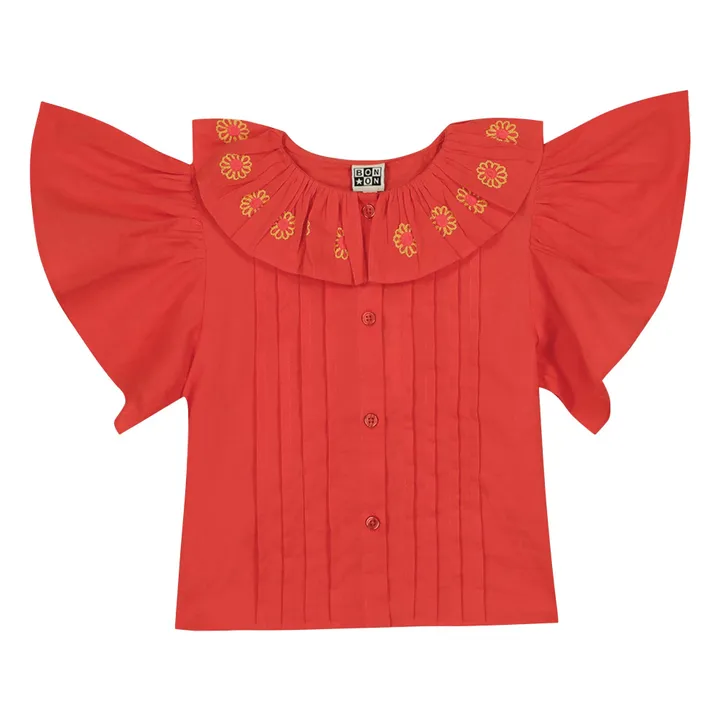 Bonton - Camicetta con colletto ricamato Nancy - Arancione | Smallable