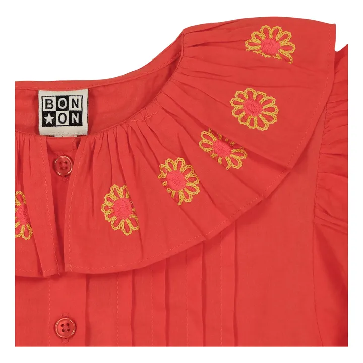 Bonton - Nancy Embroidered Collar Blouse - Coral | Smallable
