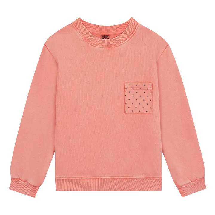 Bonton - Narciss star pocket sweatshirt - Pink | Smallable
