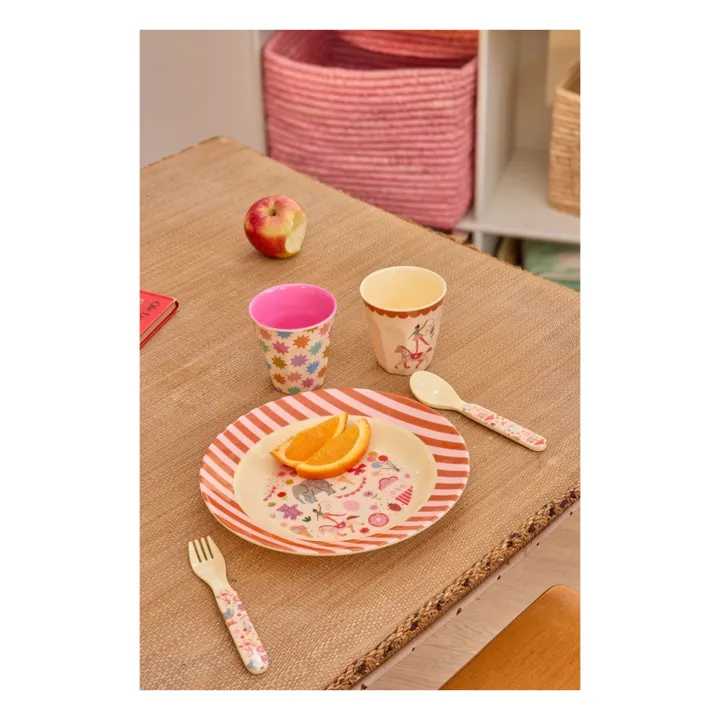 Rice - Fun Fair melamine cutlery - Pink | Smallable